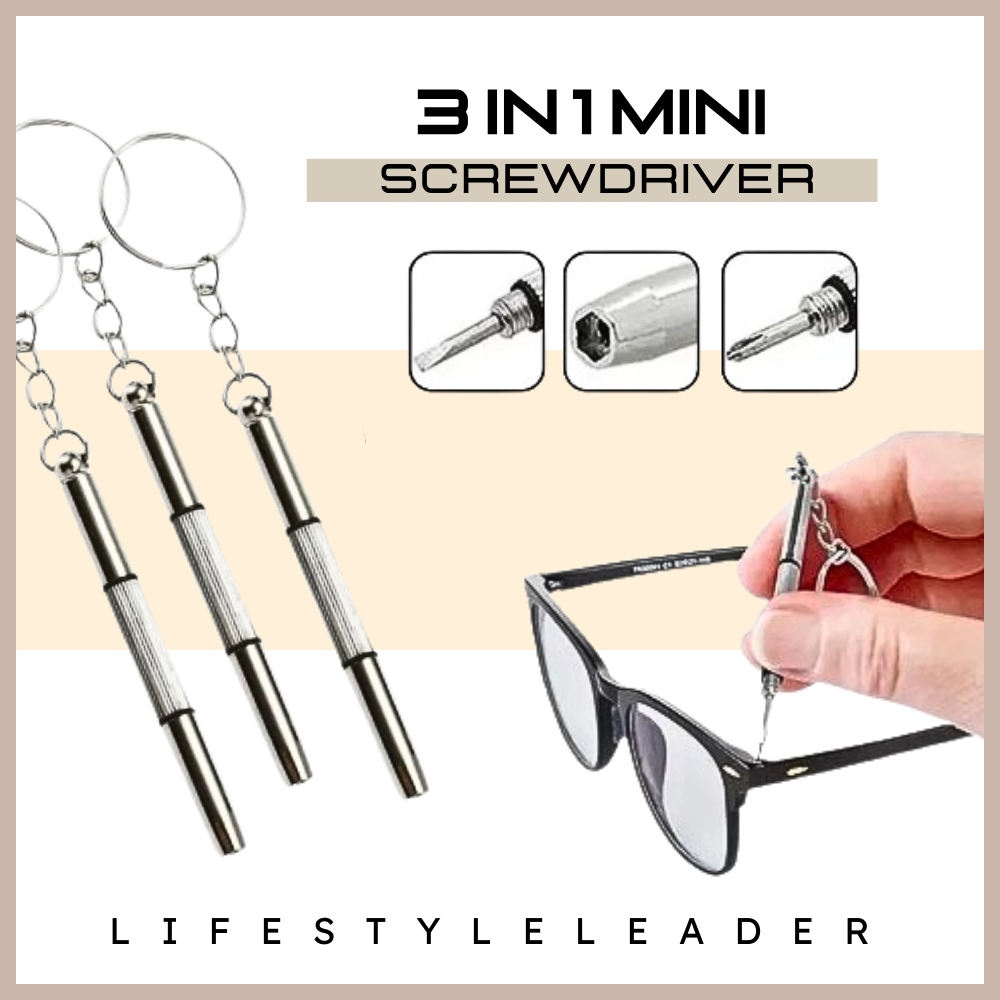 3 In 1 Mini Screwdriver【Flat Head/Philips/Star Nut】Watch Repair Tools ...