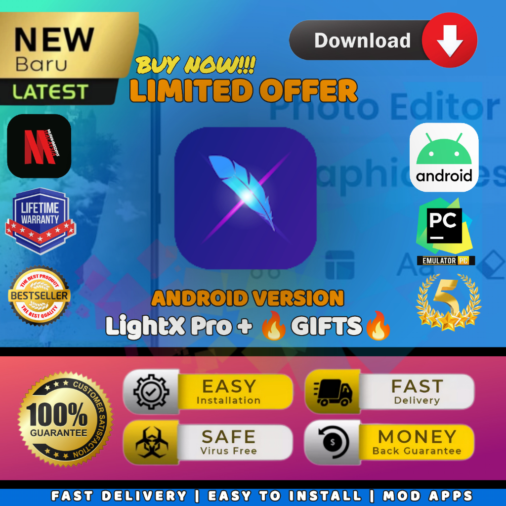 🔥LightX Pro🔥 ⭐Latest Update⭐ Unlimited | 👑Lifetime Premium👑 | Android ...