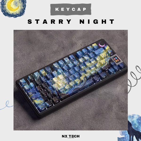 Starry Night Side CHERRY Profile PBT Keycap Set for Mechanical Keyboard ...