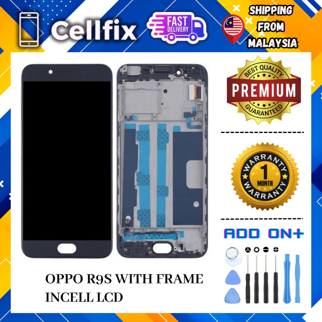 OPPO R9S WITH FRAME CPH1607 R9sk R9s COMPATIBLE LCD DISPLAY TOUCH SCREEN DIGITIZER | Shopee Malaysia