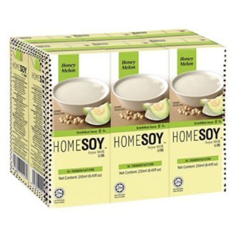 HOMESOY Soya Milk Susu 250ml x 6 Original | Honey Melon | Brown | No ...