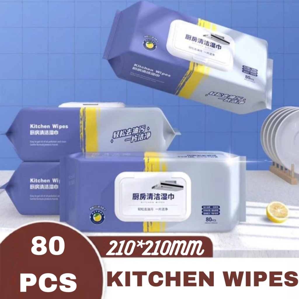 80pcs Kitchen Cleaning Wipes Strong Decontamination Kitchen Wipes ...