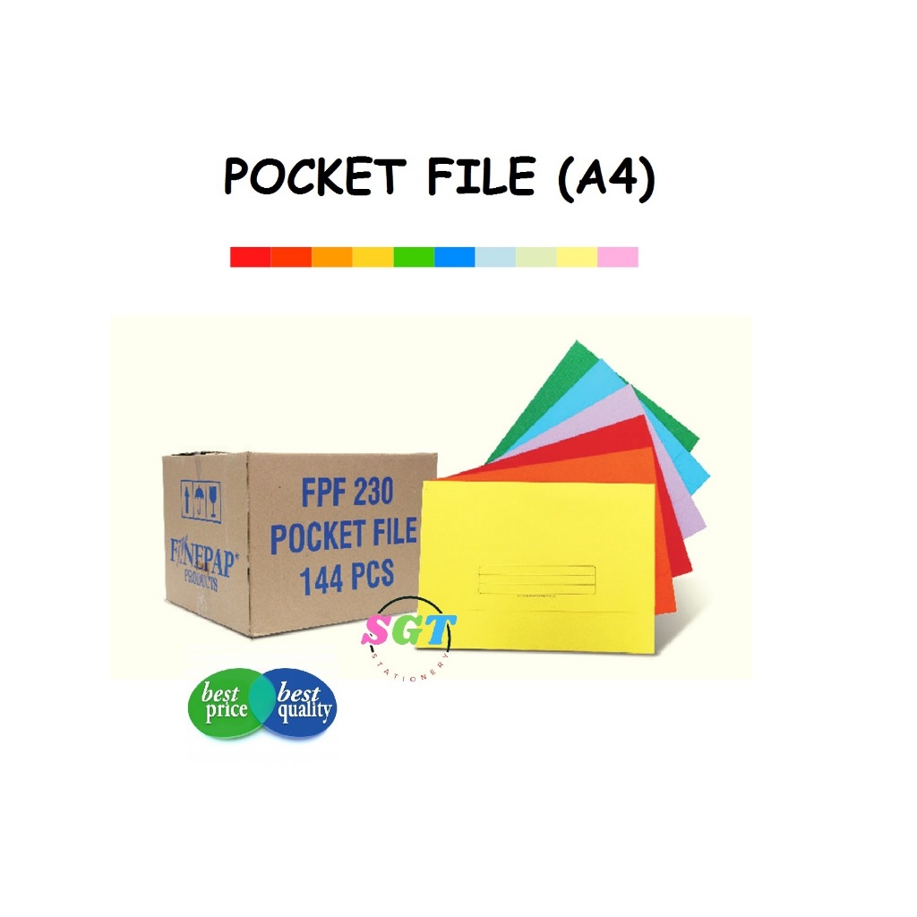 Manila Card A4 Pocket File ( Mixed Colour ) 10 Pcs / Pack | Shopee Malaysia