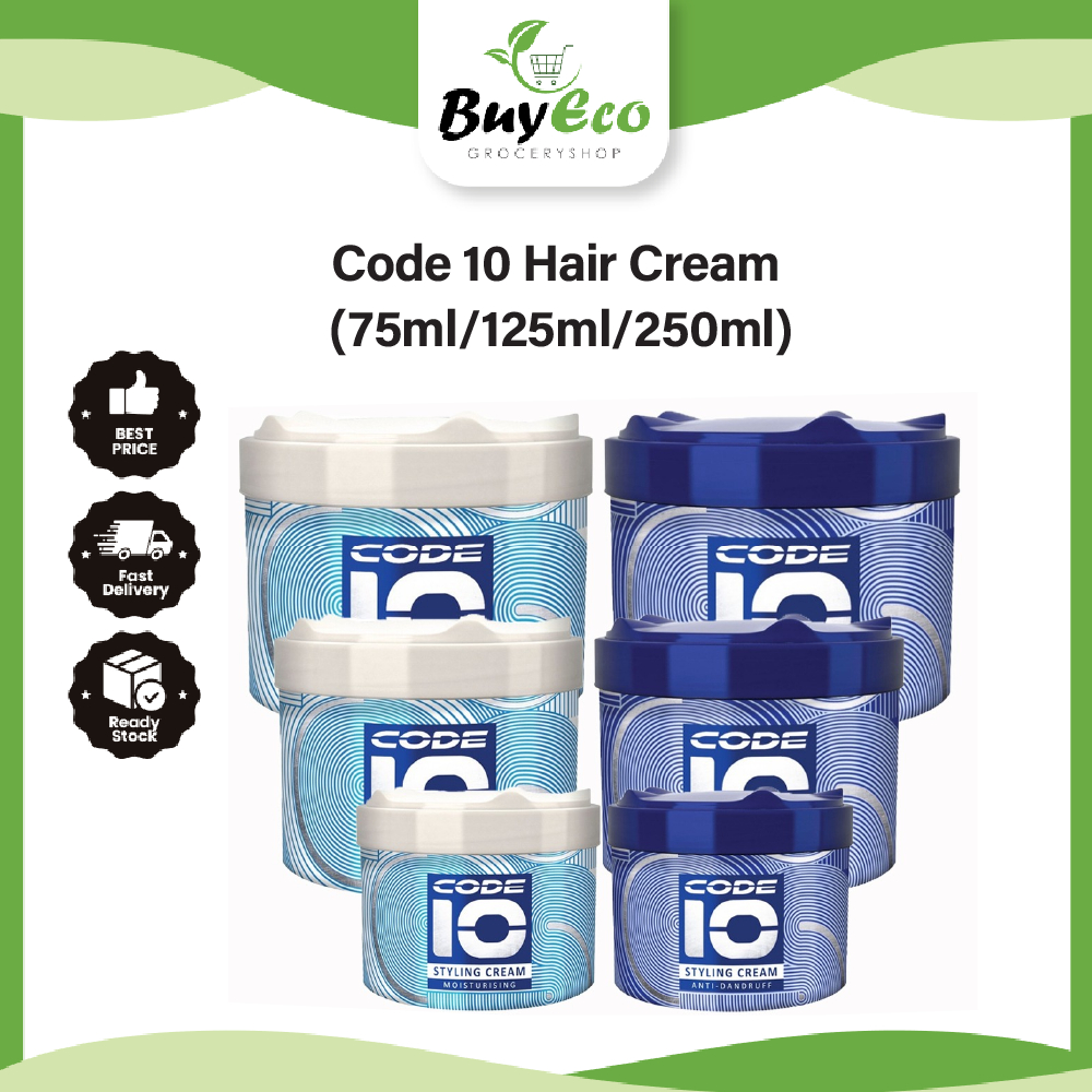 Code 10 Hair Cream Anti Dandruff / Moisturizing / Non-Sticky 75ml ...