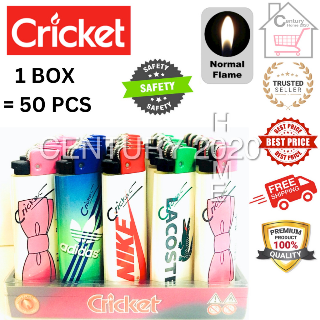 CRICKET Lighter Sporty Brand Normal Flame Flint Disposable Gas Lighter ...