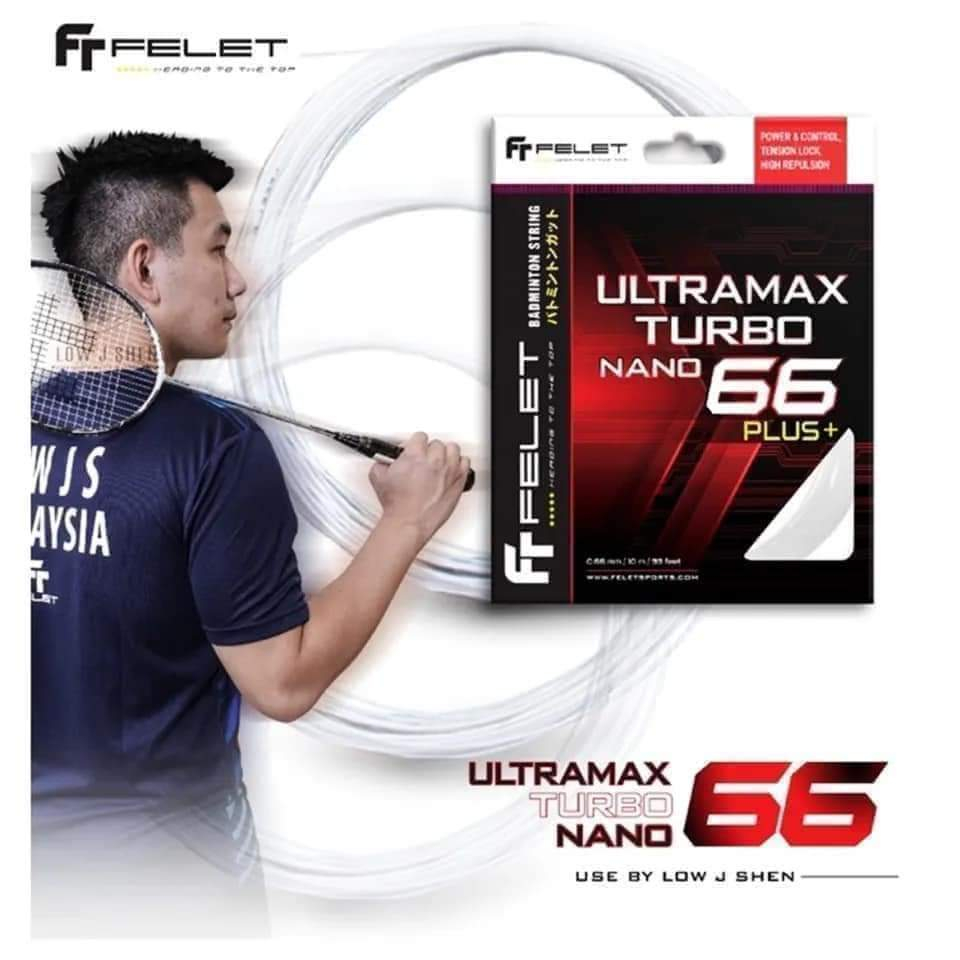 FELET ULTRAMAX TURBO NANO 66 BADMITON RACKET STRING | Shopee Malaysia