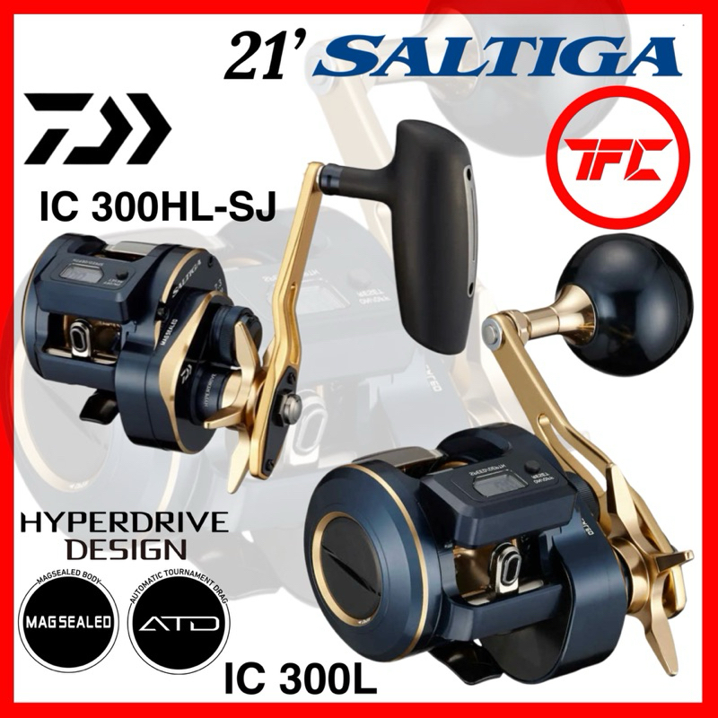 2021 DAIWA Saltiga IC 21’ 300L 300HL-SJ Overhead Jigging Reel Round BC Baitcast Slow Fast Jig ...