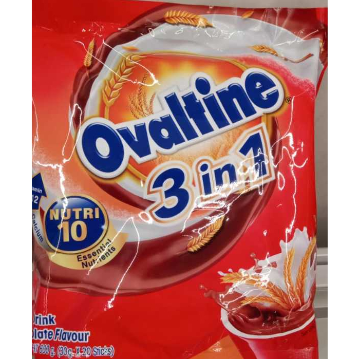 Ovaltine 3 in 1 Malt Drink Chocolate Flavour Energy Drink (20's x 30g ...