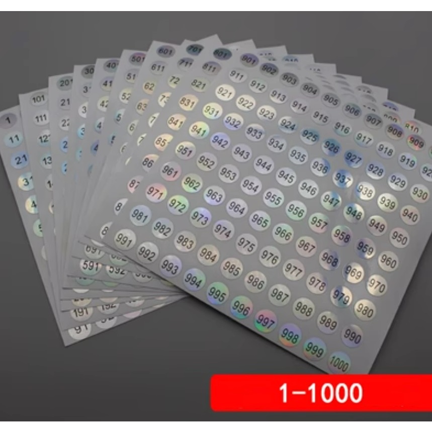 Consecutive Numbering Label No 1 to 400 500 500 till 1000 Number ...