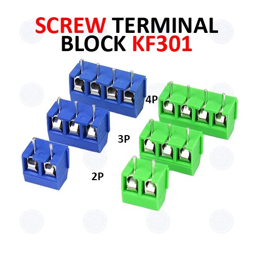 KF301 Screw Terminal Block PCB Mount Connector 2P 3P 4P Pole Pin 5mm 5.08mm Pitch | Shopee Malaysia