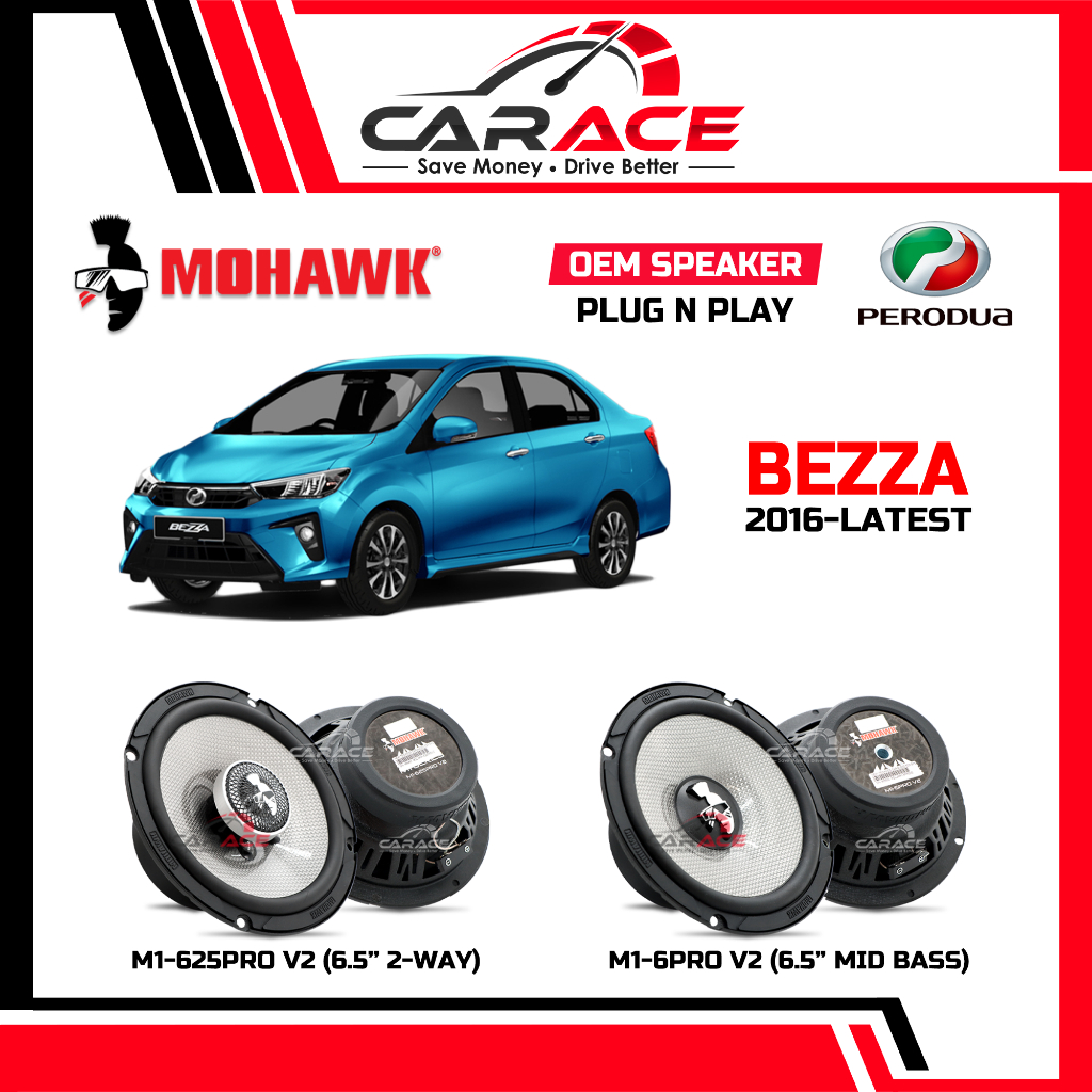 MOHAWK Speaker Bezza Plug and Play Speaker PNP Front Rear Door 6 inch ...
