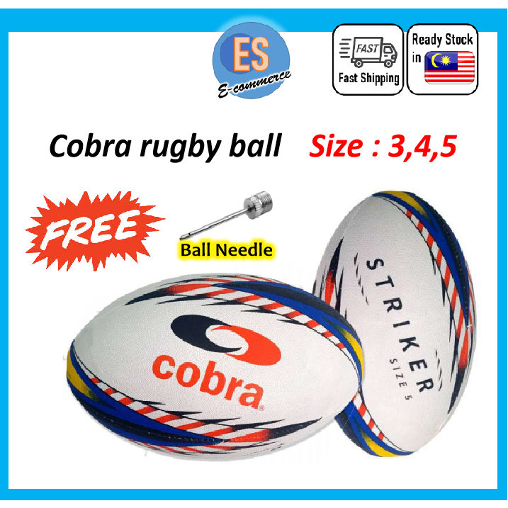 Cobra Rugby Ball Striker Ball Bola Ragbi Size 3, 4, 5 free Jarum Bola ...