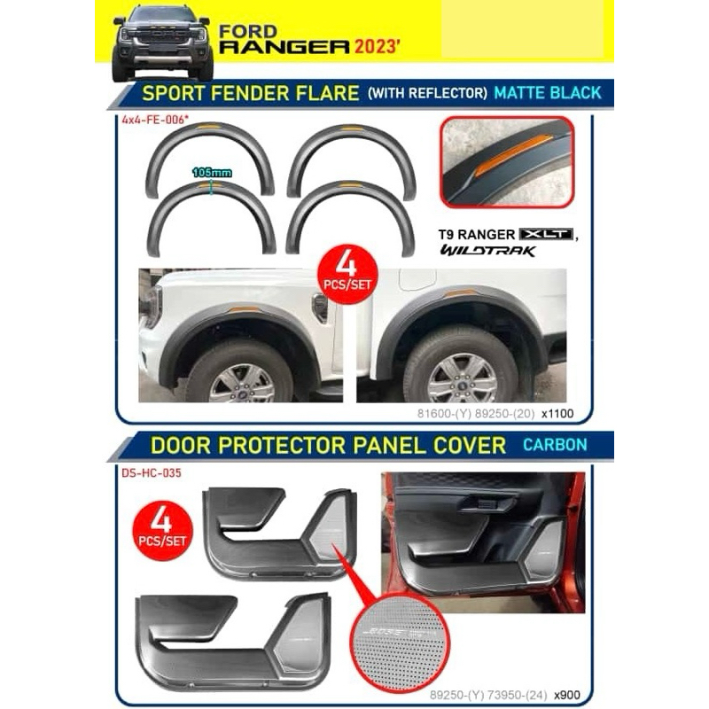 Ford ranger T9 2022 2023 V1 XL fender arch arches flare flares wheel ...