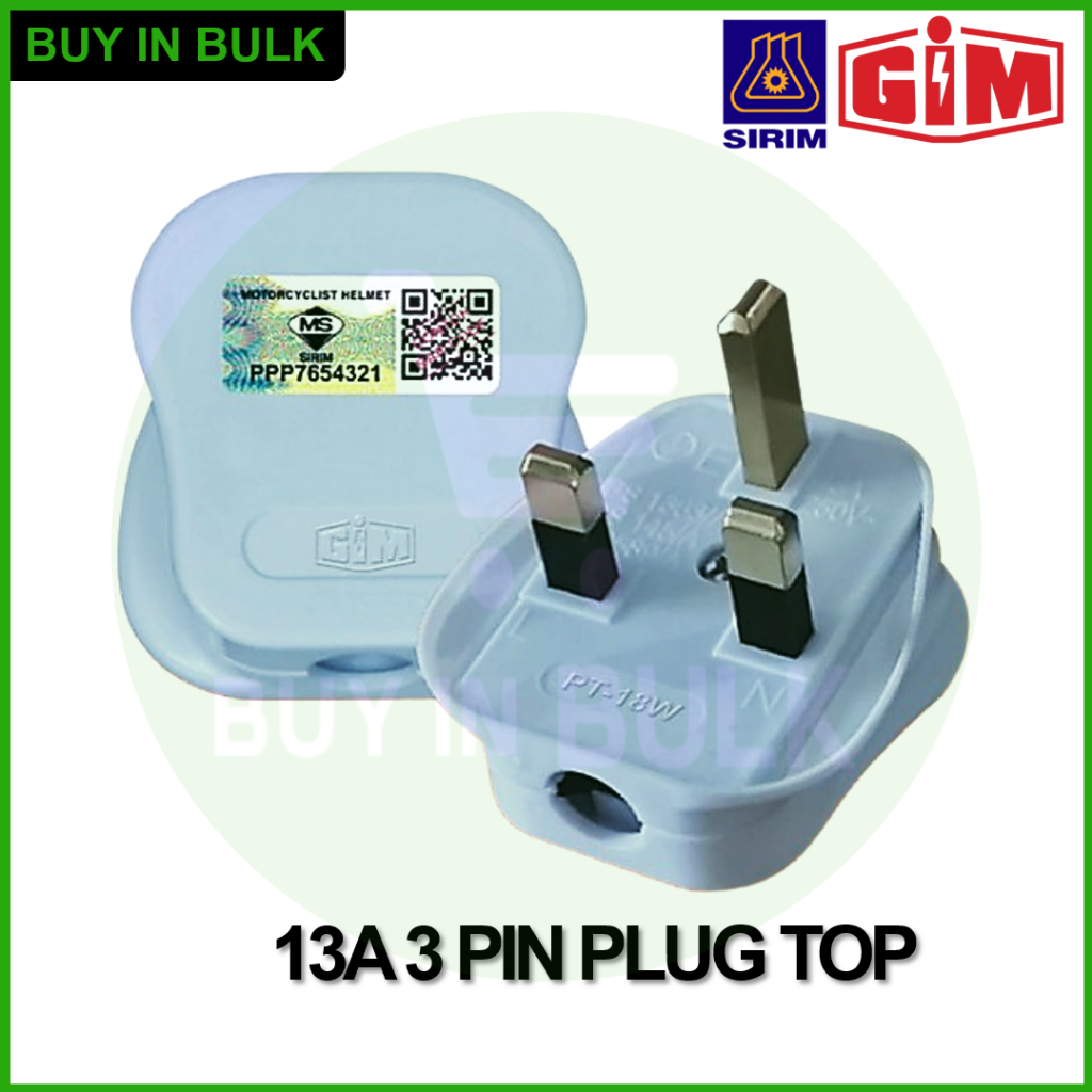 [SIRIM] GIM 13A Plug Top UK Standard / 3 Pin Plug Top / BS Standard ...