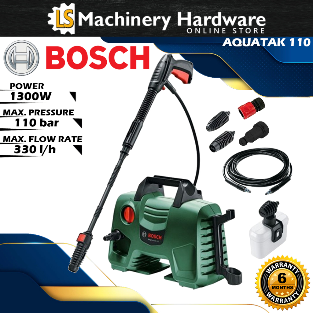 BOSCH EASY AQUATAK 110 1300W 110 BAR High Pressure Cleaners - 6 Months ...