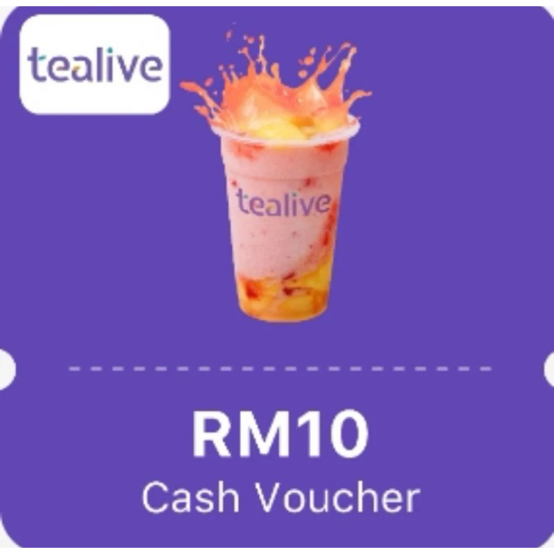 Tealive Cash Voucher RM10 - valid till 31 July 2024 | Shopee Malaysia