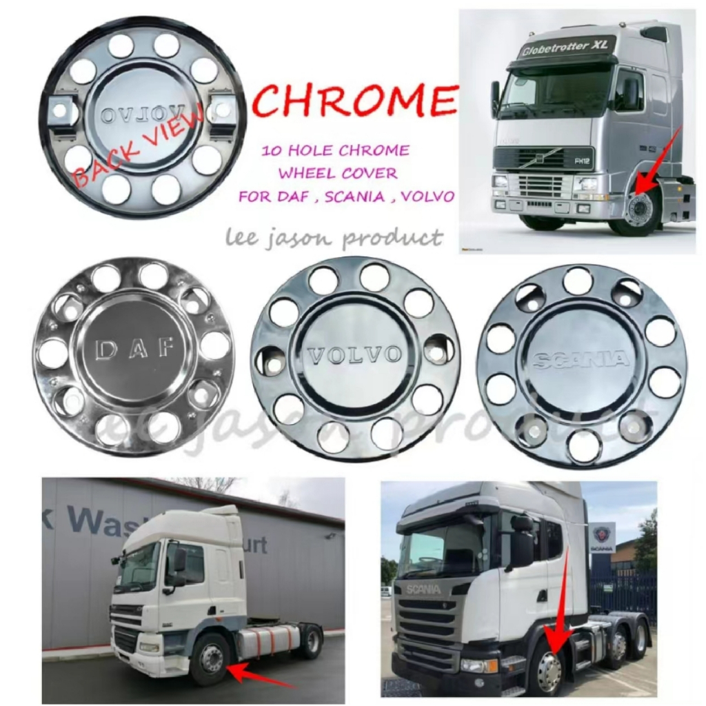 J20S14 J20S18 J20S25 10 HOLE CHROME WHEEL COVER TYRE RIM FOR LORRY ...