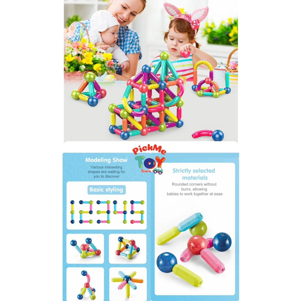 Magnetic Building Block l Set | 3D Educational Construction Toys | Kids ...