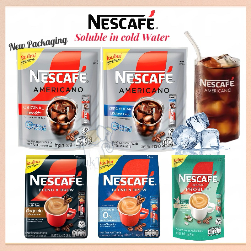 🇹🇭 Nescafe Americano iced 🧊 Original / Zero Sugar Soluble in cold water ...