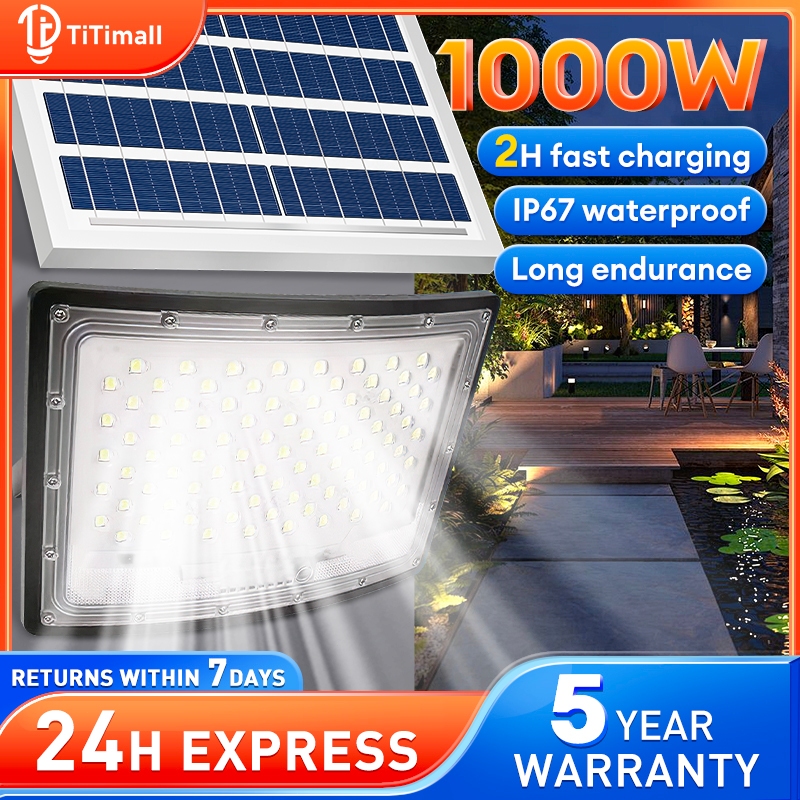 1000W Lampu Solar Outdoor Waterproof Solar Light Lighting Range 300m² ...