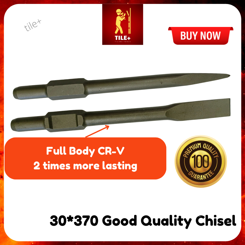 Tile+ Heavy Duty 65A Flat / Point Hexagonal Chisel For Demolition ...