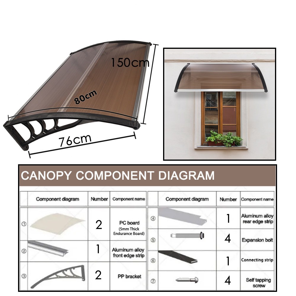 Transparent Platform Awning Rainshed Canopy Balcony Awning ...