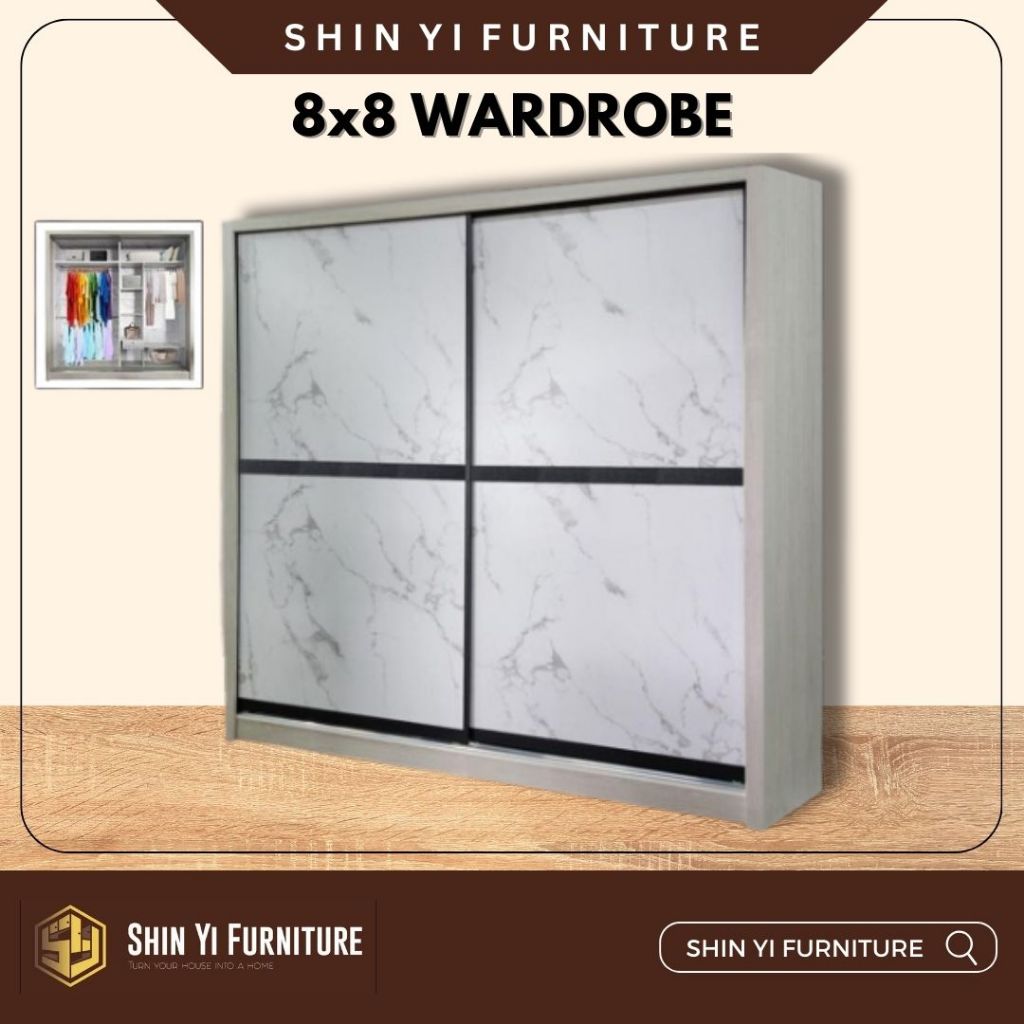 [SARAWAK] 8FT Sliding Wardrobe/Almari Baju Pakaian Besar [FREE SHIPPING ...