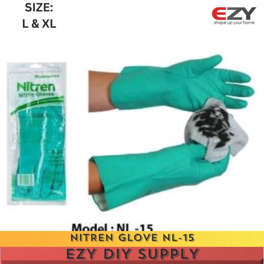 Rubberex Eco Nitrile Gloves NL15 Chemical Resistant / Nitrile Glove ...