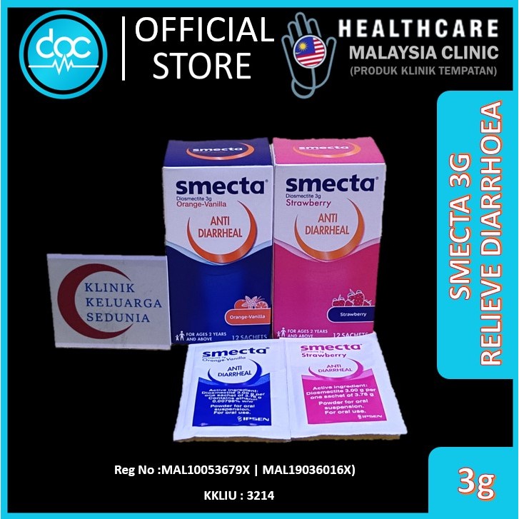 Smecta Diosmectite Strawberry Orange Vanilla Sachet Flavour Powder Oral ...
