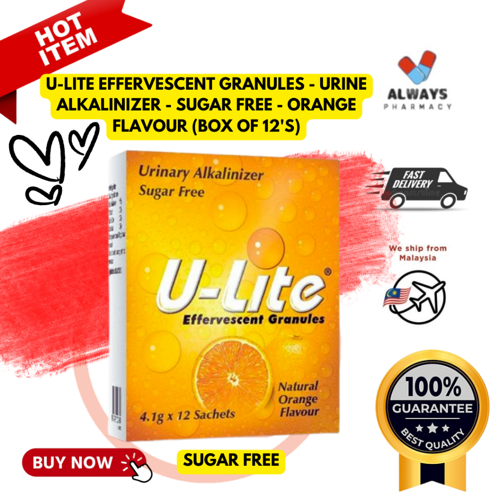 1 BOX - U-LITE EFF GRANULES ORANGE FLAVOUR (BOX OF 12'S) URINE ...