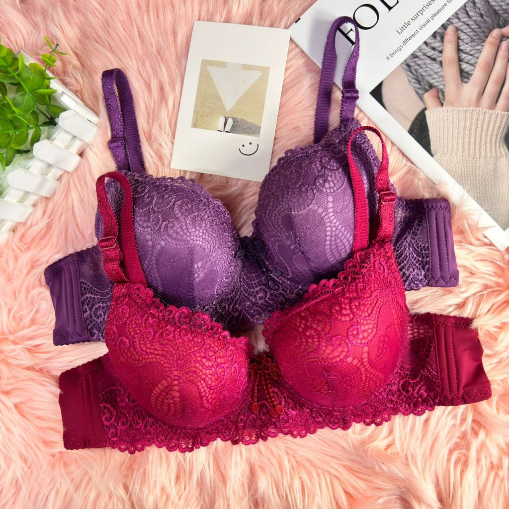 Women Bra Wired Lace 34-42 BC Cup Thick Sponge Baju Dalam Wanita Bra ...