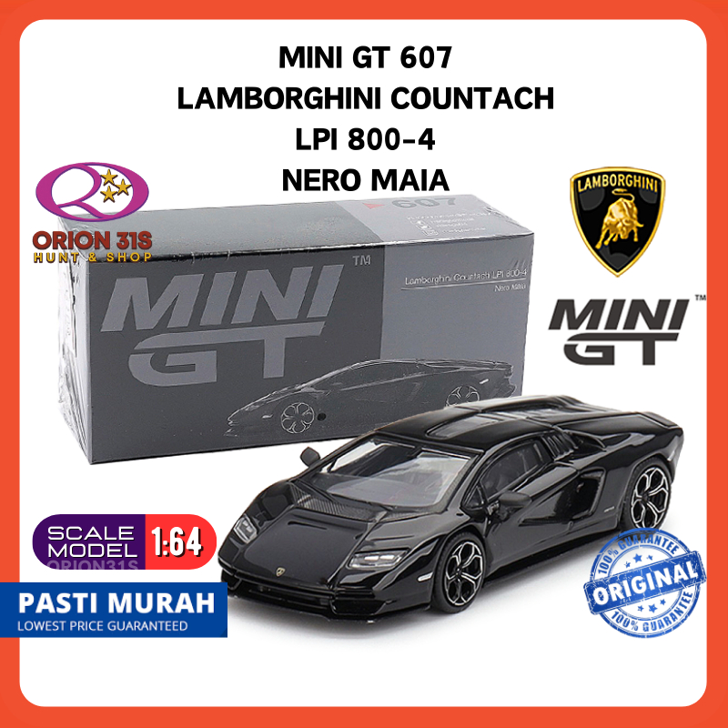 Mini GT Lamborghini Countach LPI 800-4 Nero Maia LHD 607 Sealed Box ...
