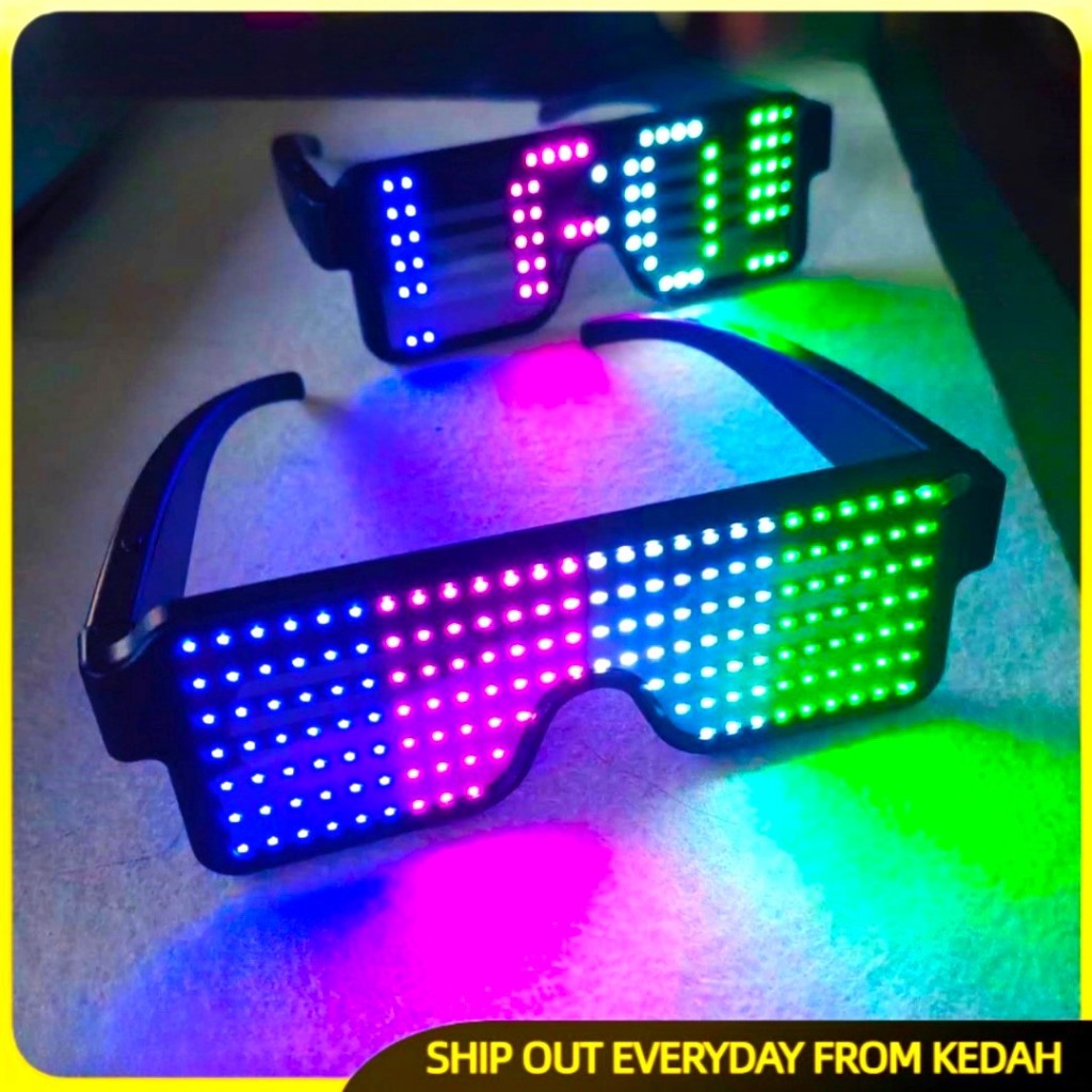 KEDAH Led Glasses Light-Up Glowing Glasses USB Charge Cermin Mata Led ...