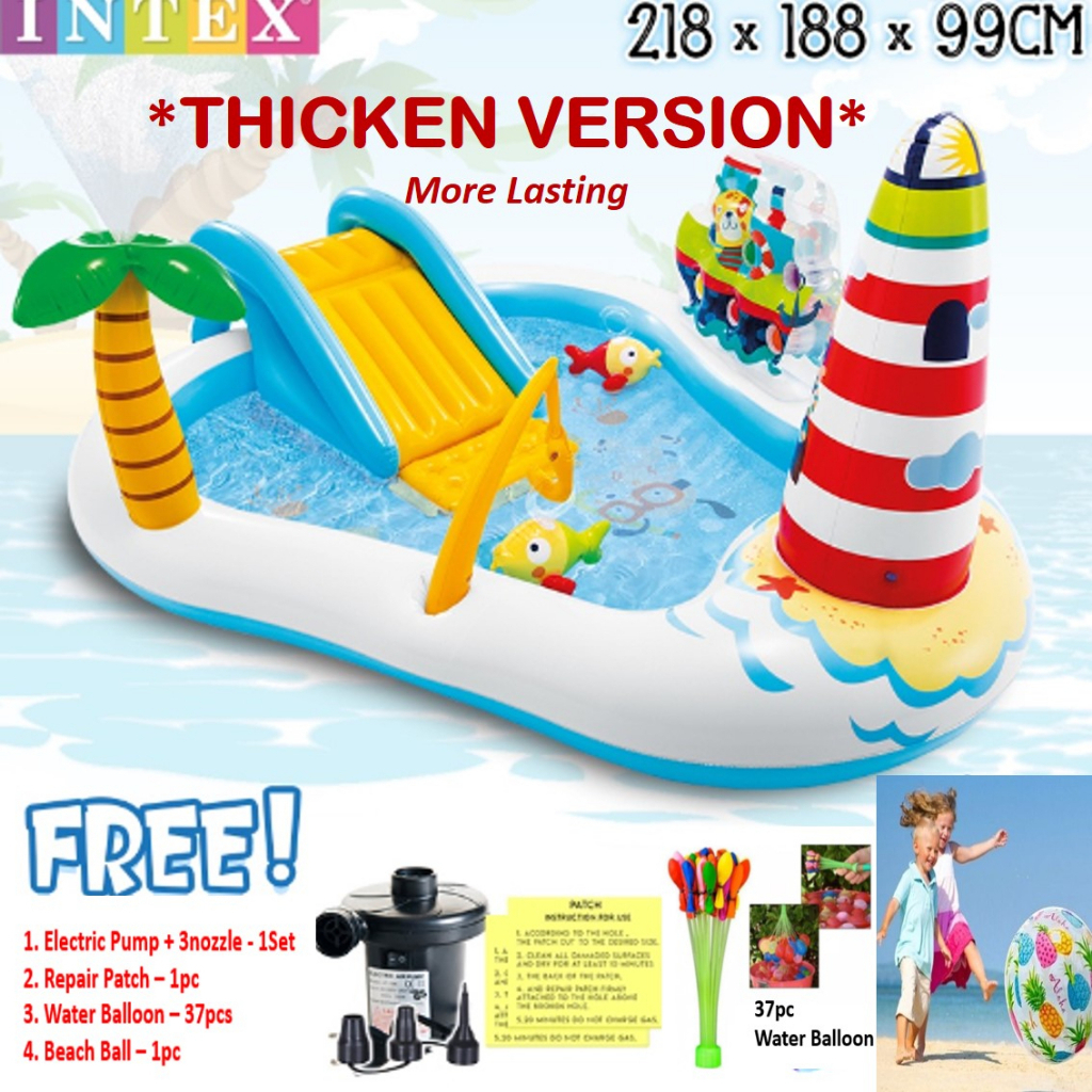 INTEX 57165 Swim Play Pool Alligator Fishing Fun Slide Spray Kid ...