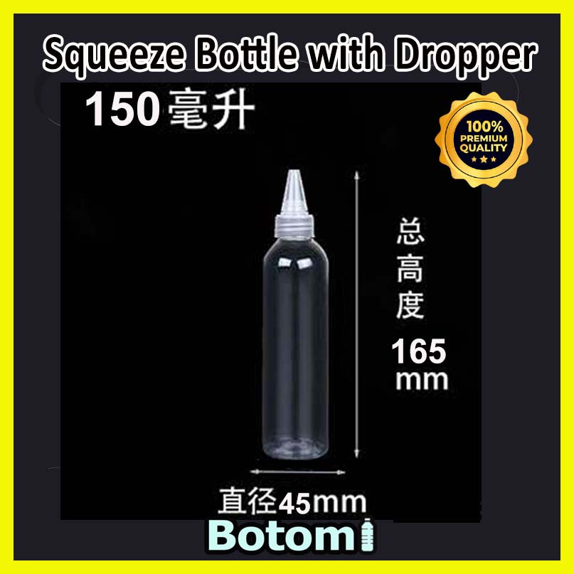 10ml to 250ml refillable transparent pet plastic squeeze bottle dropper ...