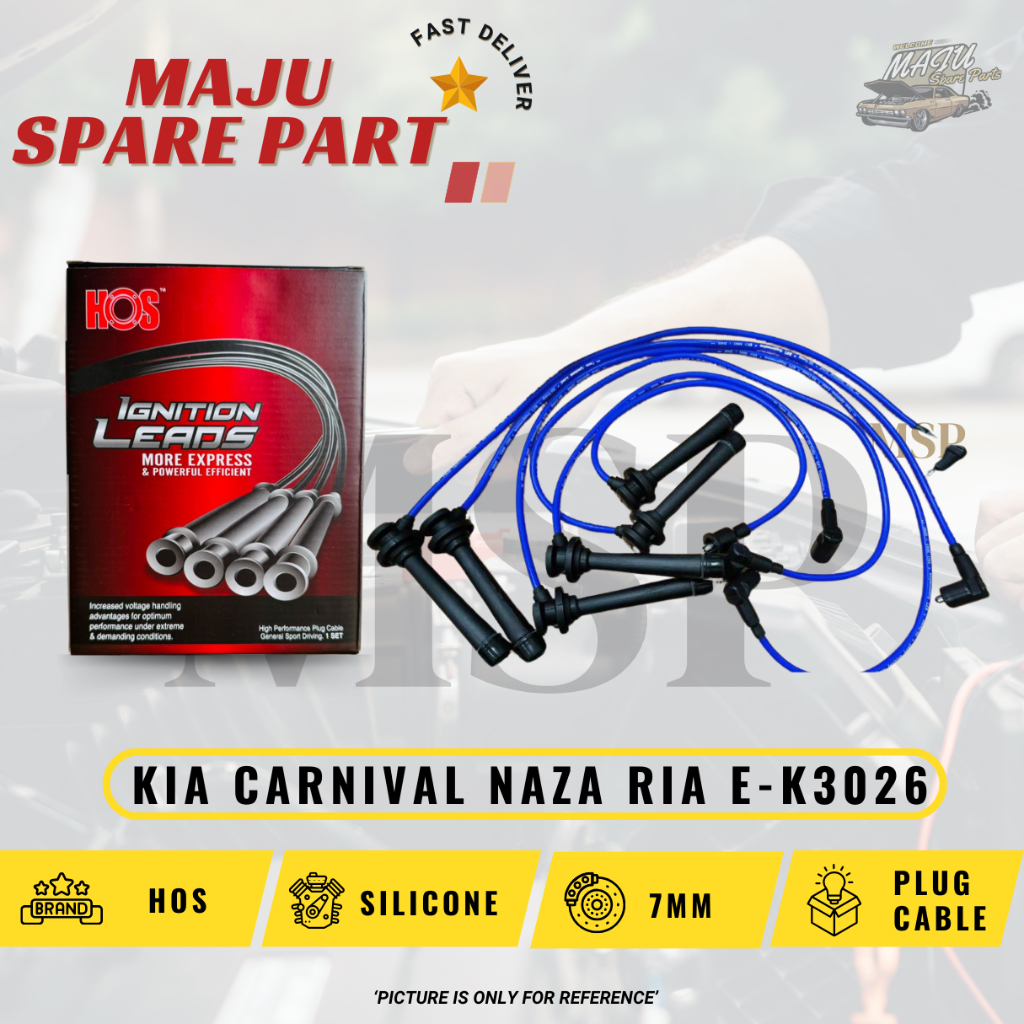 MSP PLUG CABLE KIA CARNIVAL V6 NAZA RIA 7MM SILICONE 1SET E-K3026 ...
