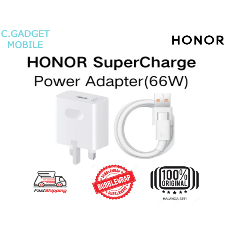 Honor SuperCharge Power Adapter(Max 66W) - Original Honor Malaysia | Shopee Malaysia
