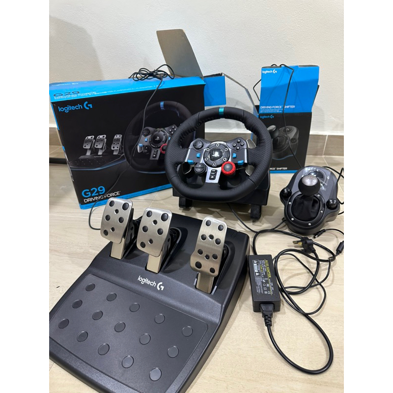 Logitech G29 Gaming Racing Steering Wheel + Pedal + Drive Force Shifter ...