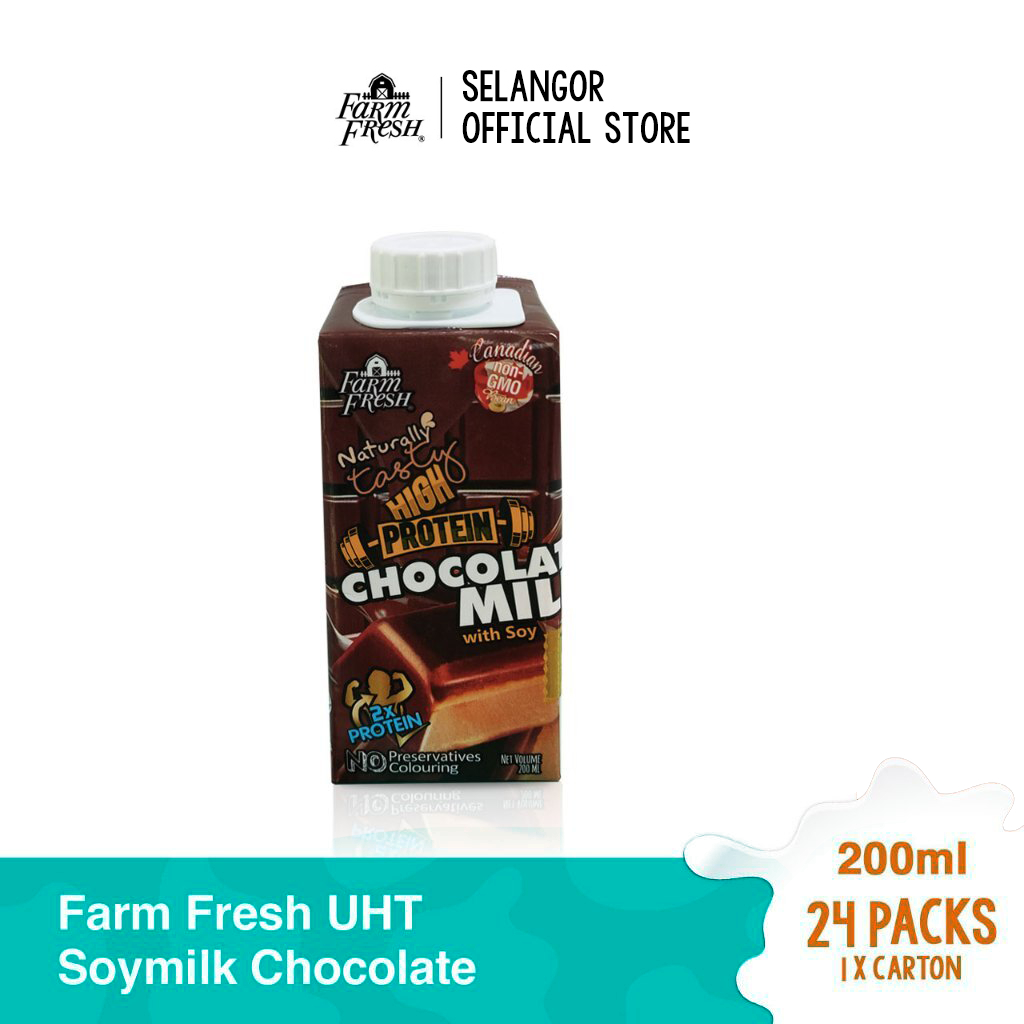 Farm Fresh UHT Soy Milk Chocolate 200ml x 24 Packs | Shopee Malaysia
