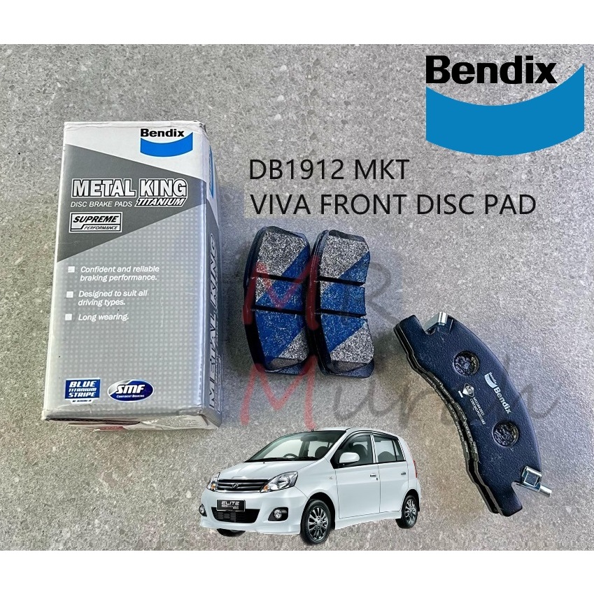 Bendix DB1912 Front Disc Brake Pad Perodua Viva Mitsubishi Attrage ...