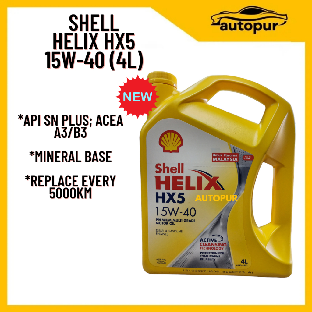 Shell Helix HX5 15W-40 4L Premium Multi-Grade Engine Oil (Mineral) | Shopee Malaysia