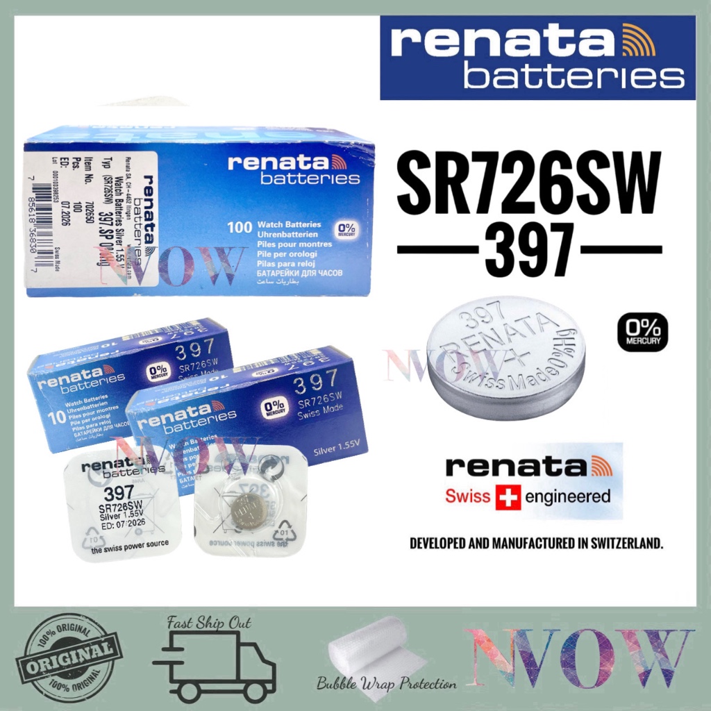 Renata 397 SR726SW Battery Silver 1.55V Battery SWISS MADE (100% ...