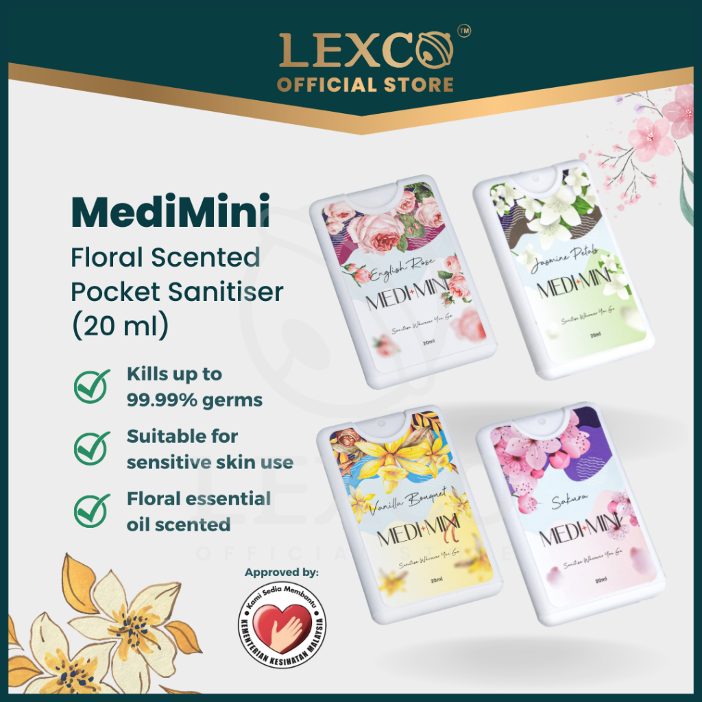 LEXCO Medi Mini Essential Oil Alcohol Spray Pocket Sanitiser/Pocket ...