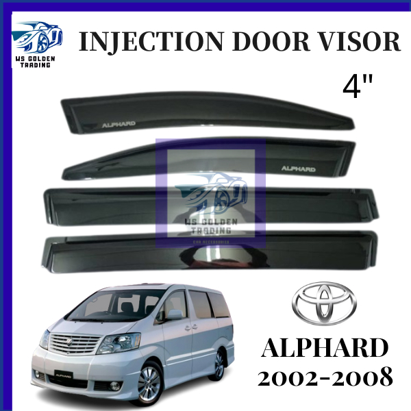 Toyota Alphard ANH10 2002-2008 4PC Flat Door Visor (Big 12cm Width ...