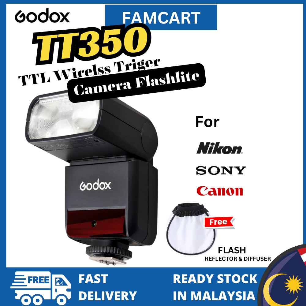 🔥READY STOCK🔥Godox TT350 TTL Camera Flash 1/8000s High-speed 2.4G ...
