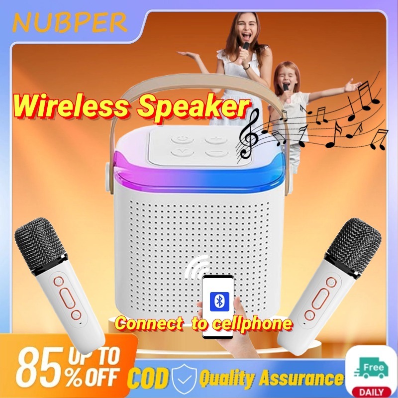 Wireless Karaoke Set Home KTV Bluetooth with 2 Pcs Microphone Mini ...