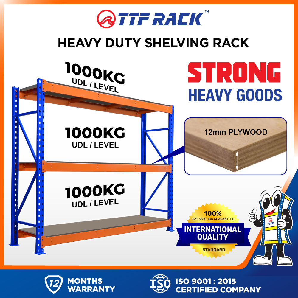 TTF Rack™️ H240cm Heavy Duty Shelving Rack Plywood Storage Rack ...