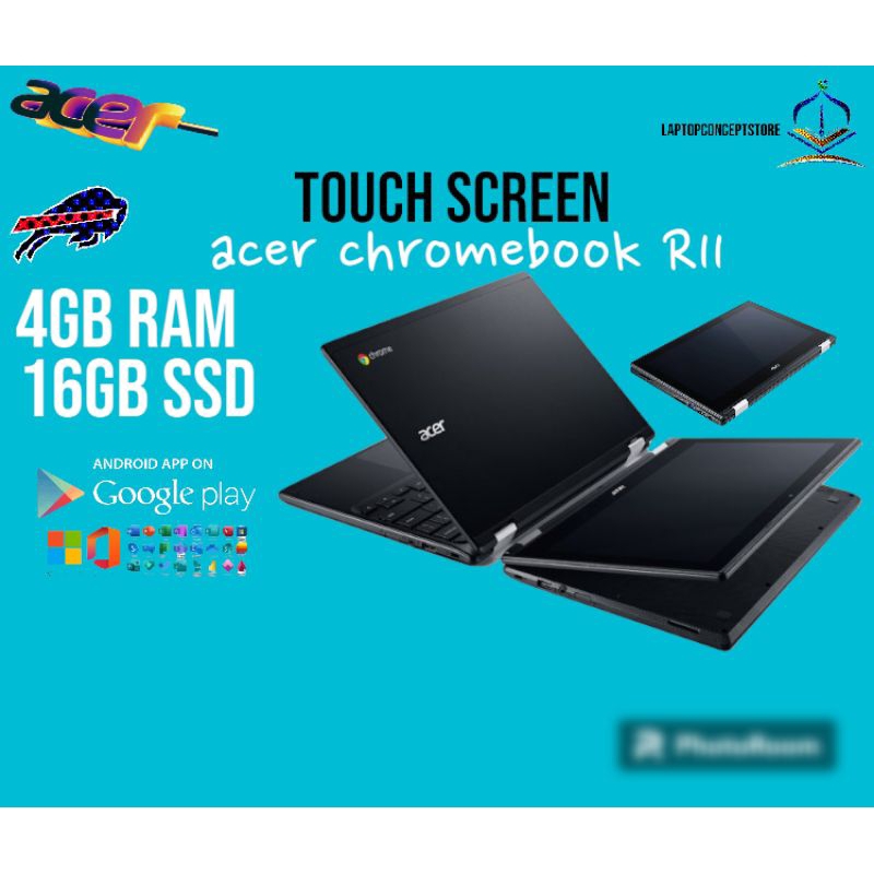 Acer R11 Touchscreen 2 In 1 Chromebook 4GB Ram SSD Slim SPEAKER NICE ...