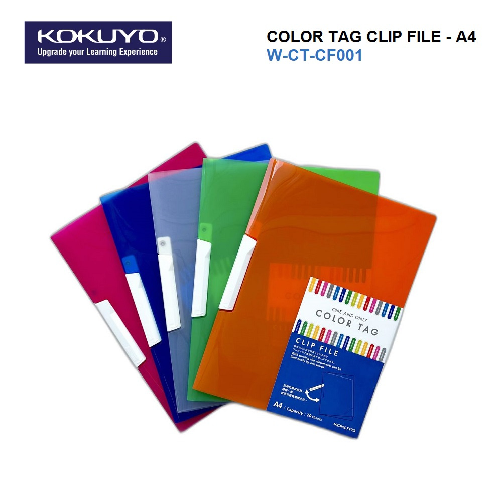 Kokuyo A4 Colour Tag Clip File W-CT-CF001 (RANDOM COLOR) | Shopee Malaysia