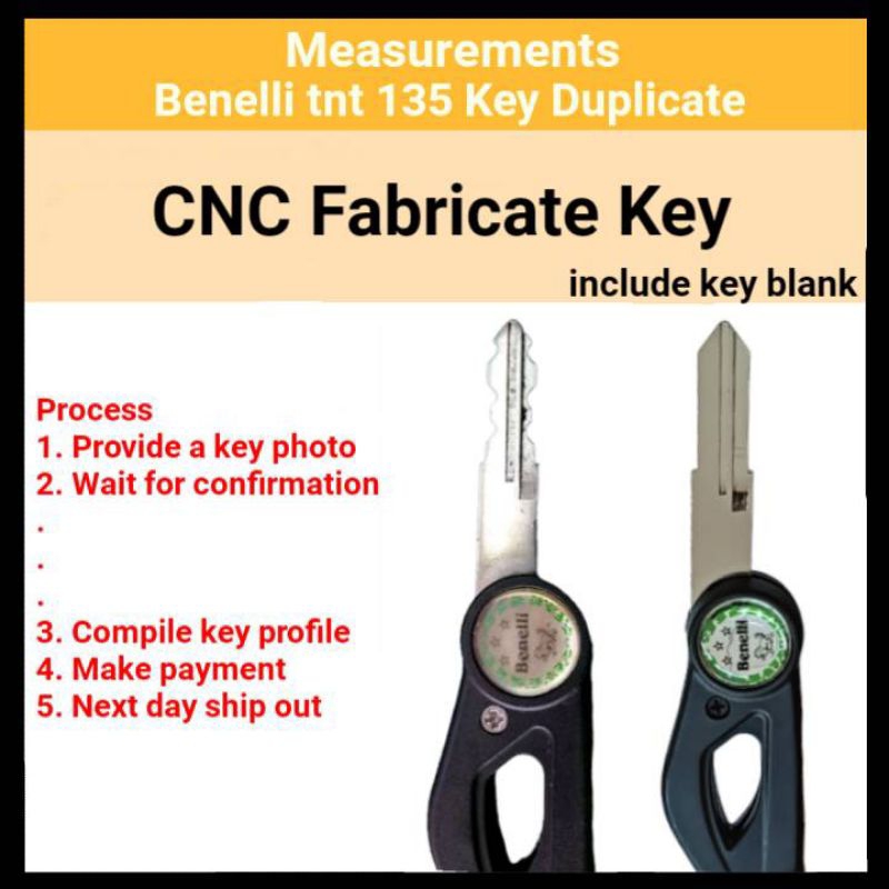 [KC9001] benelli tnt 135 Benelli imperial key cut service | Shopee Malaysia